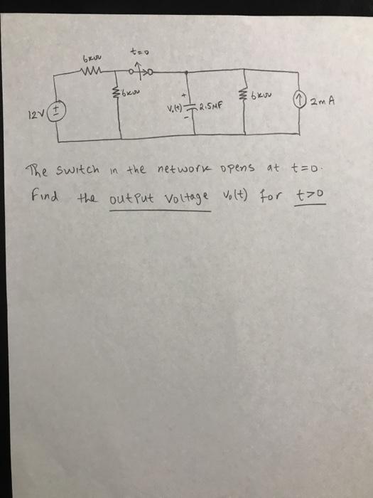 Solved tso brun w & {bkou 6kw 2mA 12V V.lt) 2.5F The switch | Chegg.com