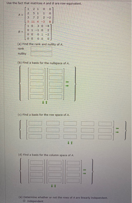 Solved оо Use the fact that matrices A and B are | Chegg.com