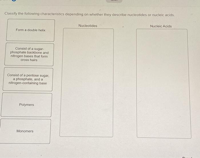 Solved - Classify the following characteristics depending on | Chegg.com