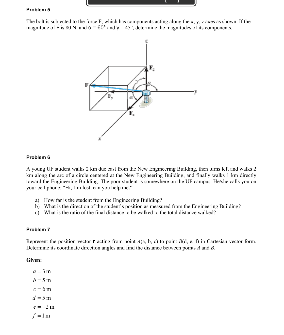Solved Problem 5The bolt is ﻿subjected to ﻿the force F , | Chegg.com