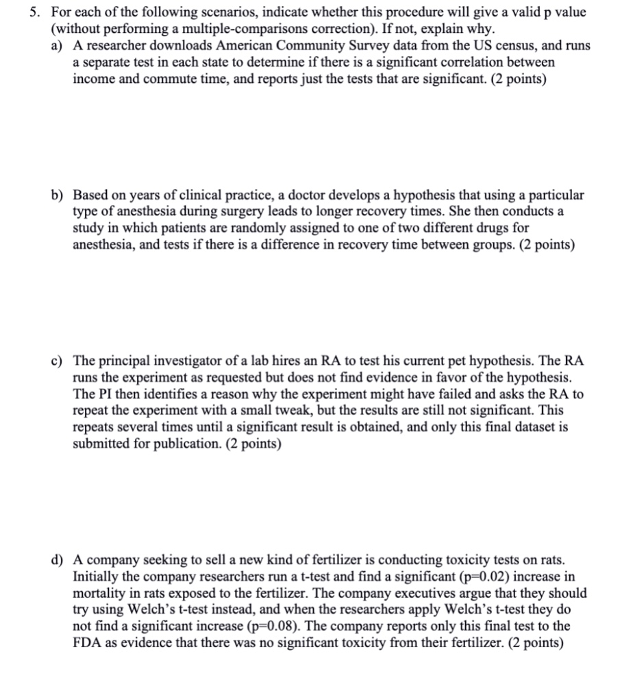 Solved For each of the following scenarios, indicate whether | Chegg.com