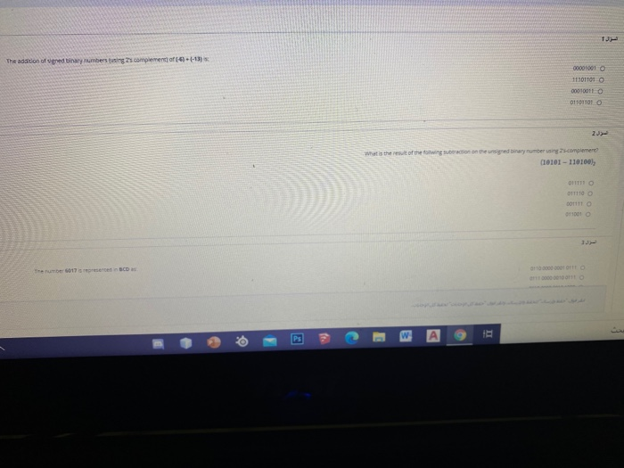 Solved 1 The Addition Of Red Binary Numbers Using 7365