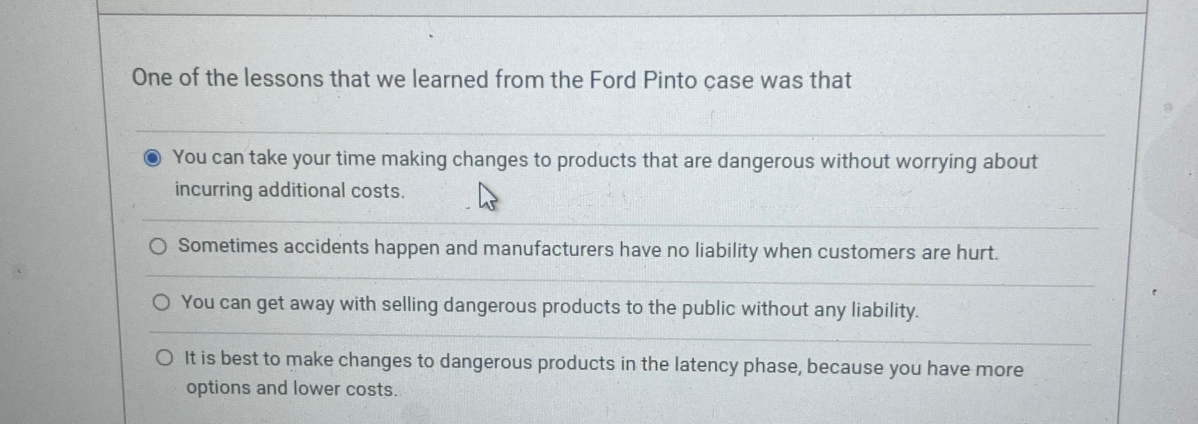 Solved One of the lessons that we learned from the Ford | Chegg.com