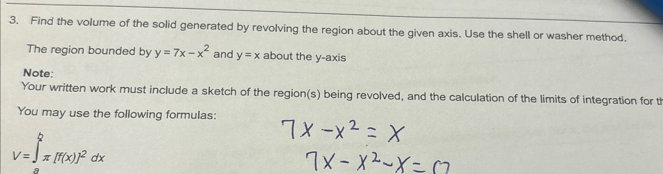 Solved Find the volume of the solid generated by revolving | Chegg.com