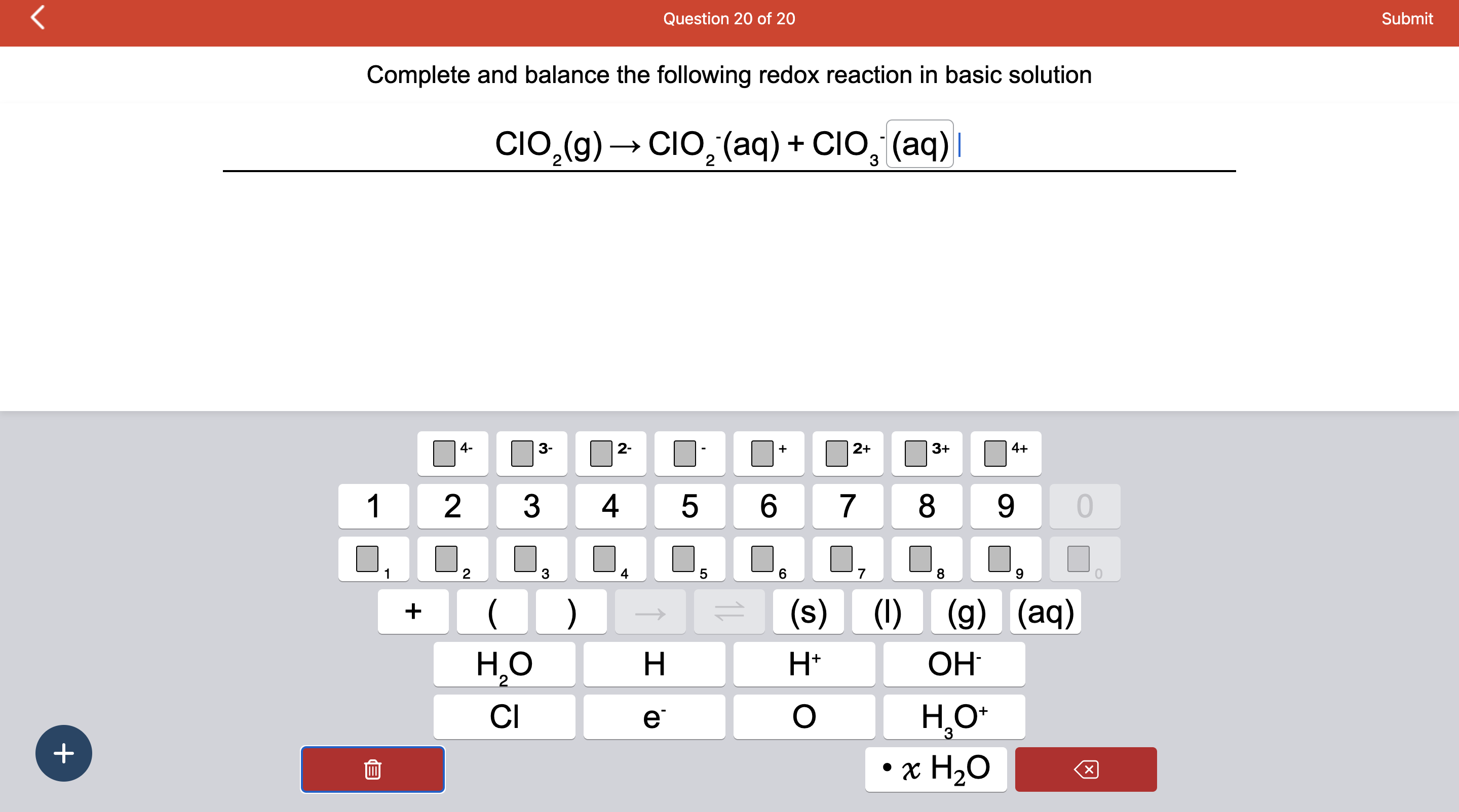 Solved Complete and balance the following redox reaction in | Chegg.com