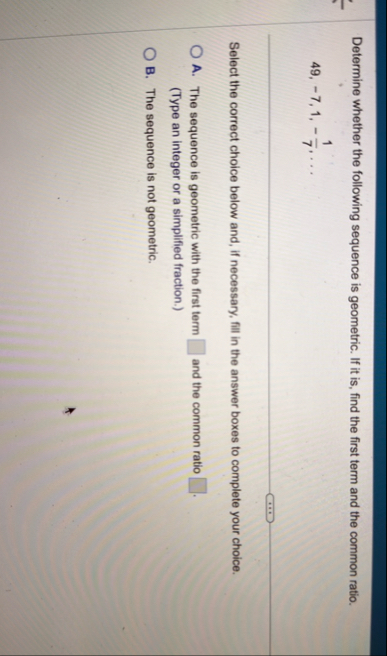 Solved Determine whether the following sequence is | Chegg.com