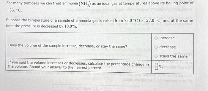 Solved For many purposes we can treat ammonia (NH, as an | Chegg.com
