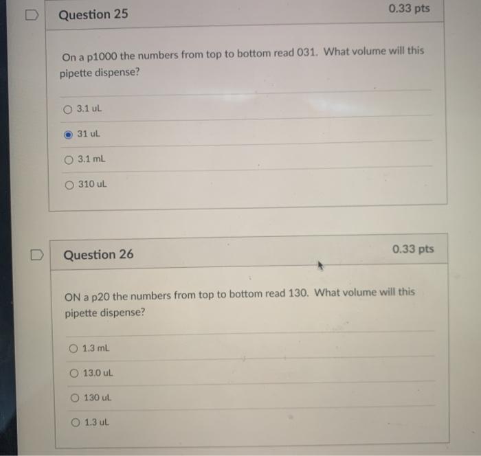 Solved 0.33 pts Question 25 On a p1000 the numbers from top | Chegg.com