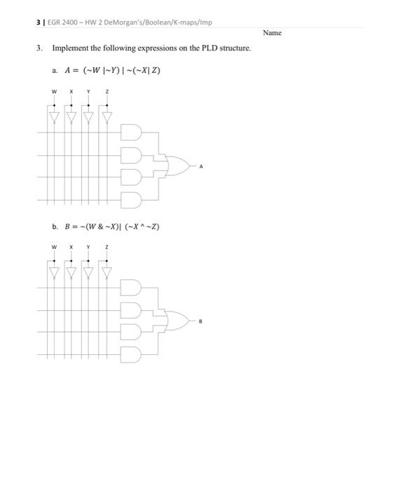 Solved 3. Implement the following expressions on the PLD | Chegg.com