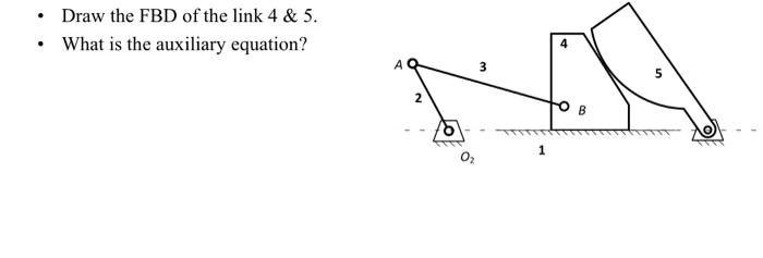 Solved Draw the FBD of the link 4 & 5. What is the auxiliary | Chegg.com