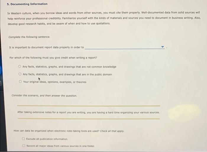 5. Documenting Information In Western culture, when | Chegg.com