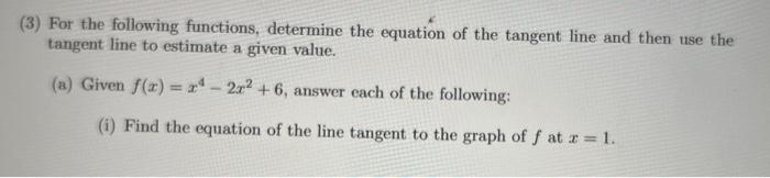 Solved (3) For the following functions, determine the | Chegg.com