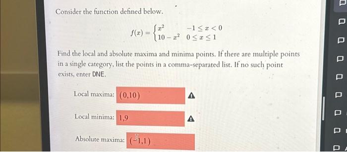 Solved Consider the function defined below. x² x
