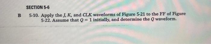 B 5 10 Apply The J K And Clk Waveforms Of Figure