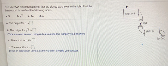 Solved Consider two function machines that are placed as | Chegg.com