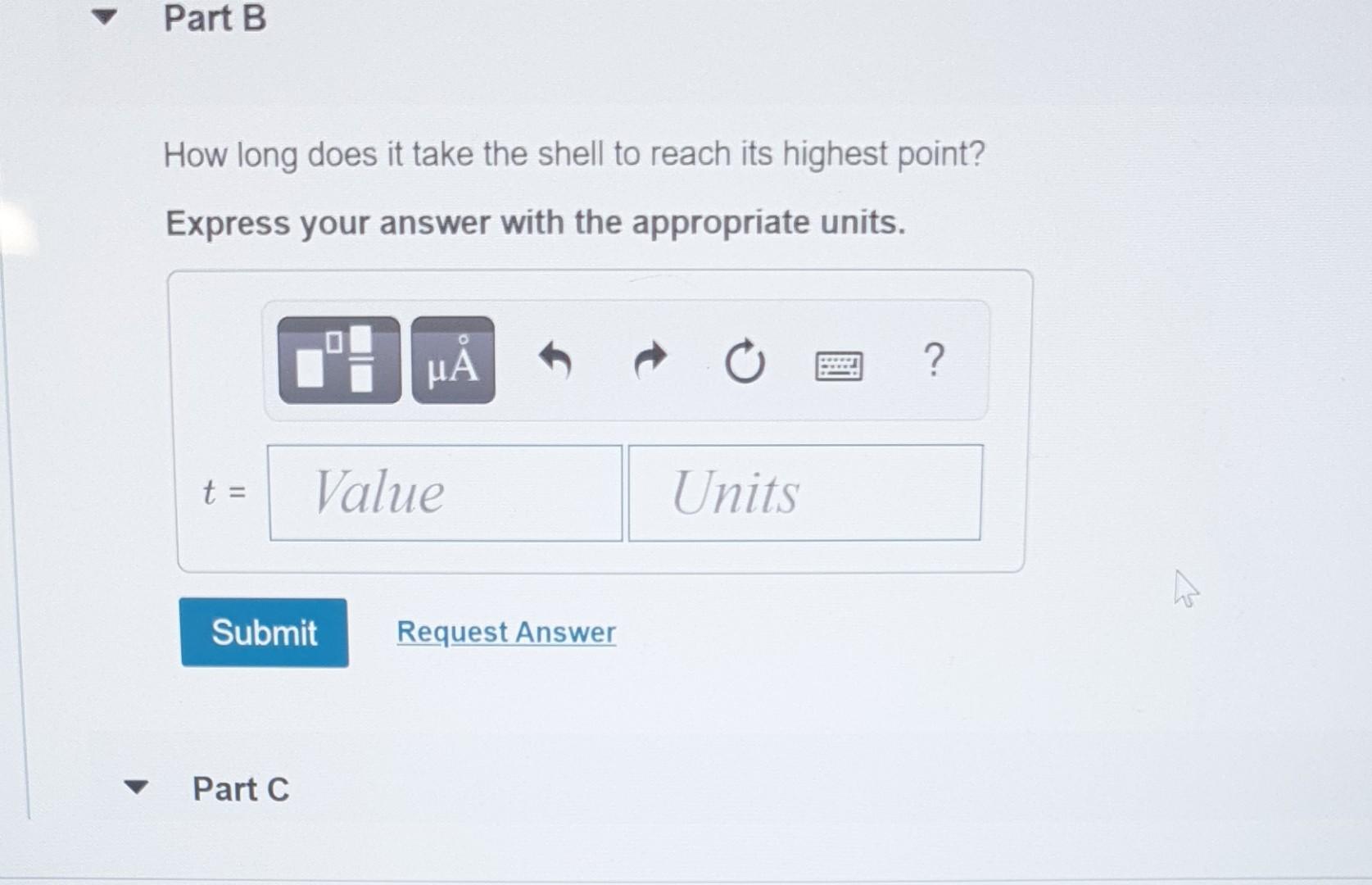 Solved On level ground a shell is fired with an initial | Chegg.com