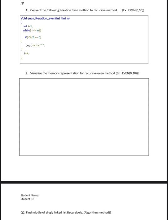 Solved 2. Visualize the memory representation for recursive | Chegg.com