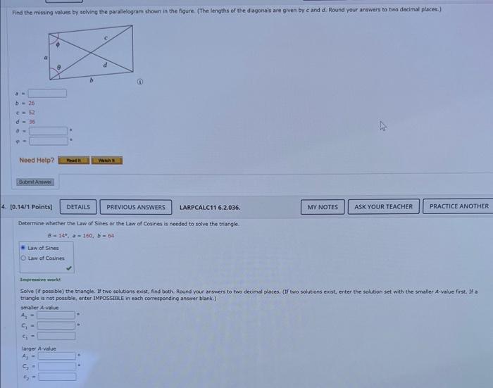 Solved Find the missing values by solving the parallelogram | Chegg.com