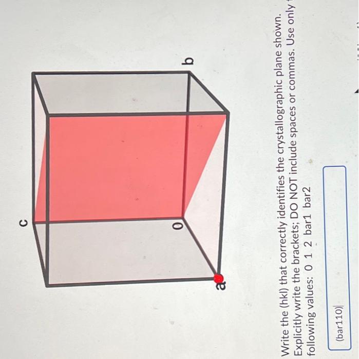 Solved Write the (hkl) that correctly identifies the | Chegg.com