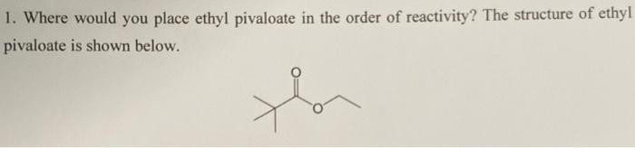 Solved Order of reactivity: List the esters from most | Chegg.com