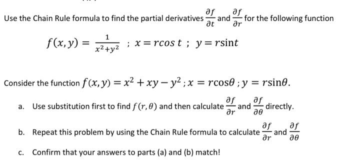 Solved af af Use the Chain Rule formula to find the partial | Chegg.com