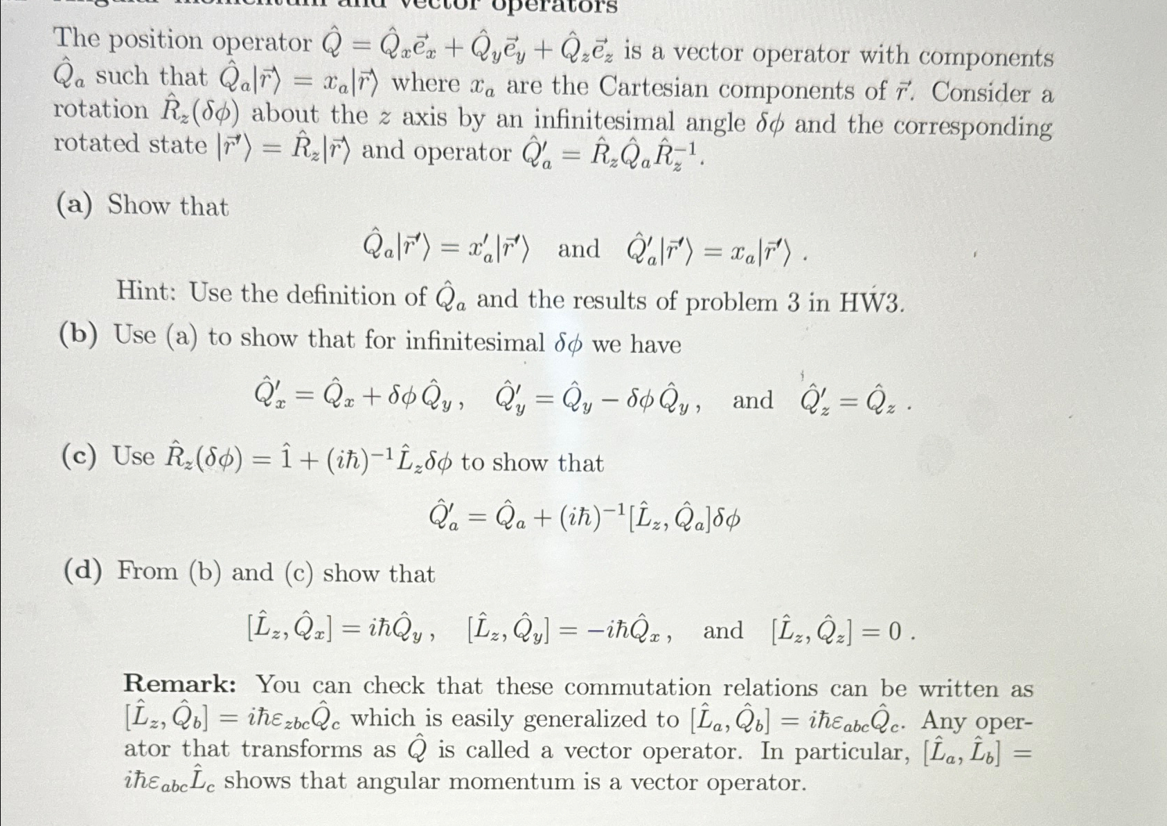 Solved The position operator | Chegg.com