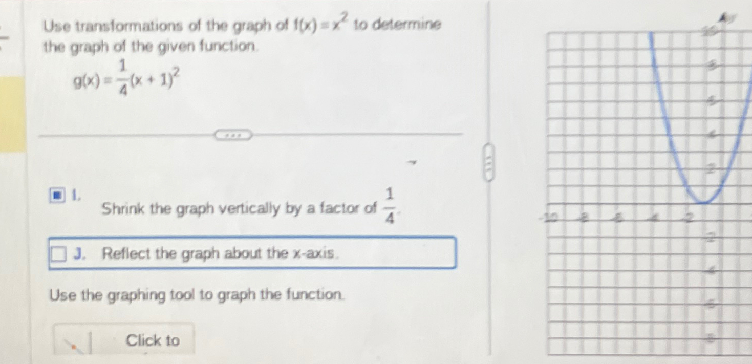 Solved Use transformations of the graph of f(x)=x2 ﻿to | Chegg.com