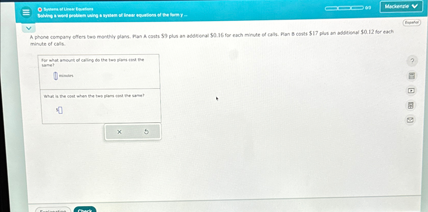 Solved Systems of Linear EquationsO3Solving a word problem | Chegg.com