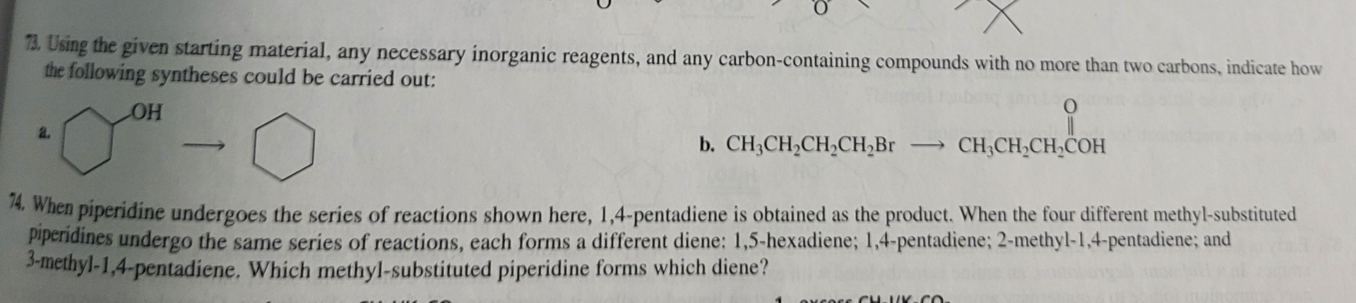 Using the given starting material, any necessary | Chegg.com