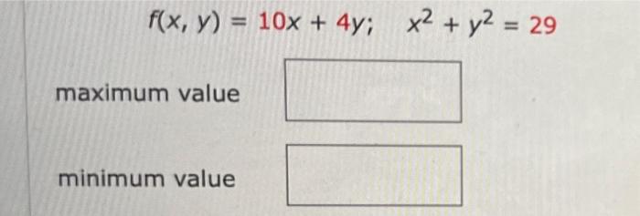 Solved calc 3 This extreme value problem has a solution with | Chegg.com