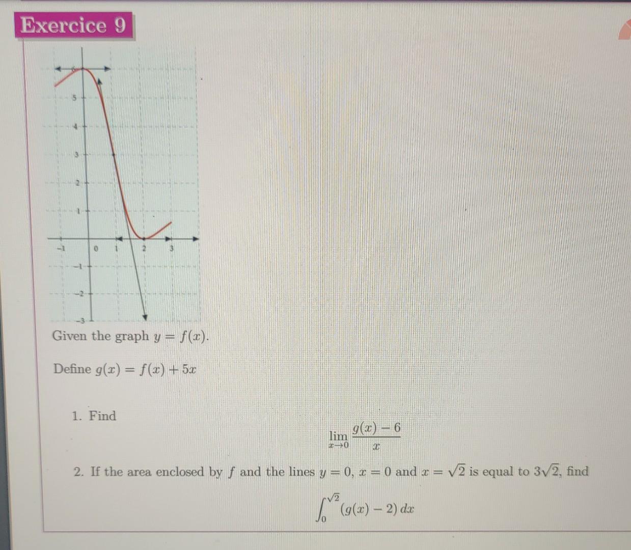 Solved iven the graph y=f(x). efine g(x)=f(x)+5x 1. Find | Chegg.com