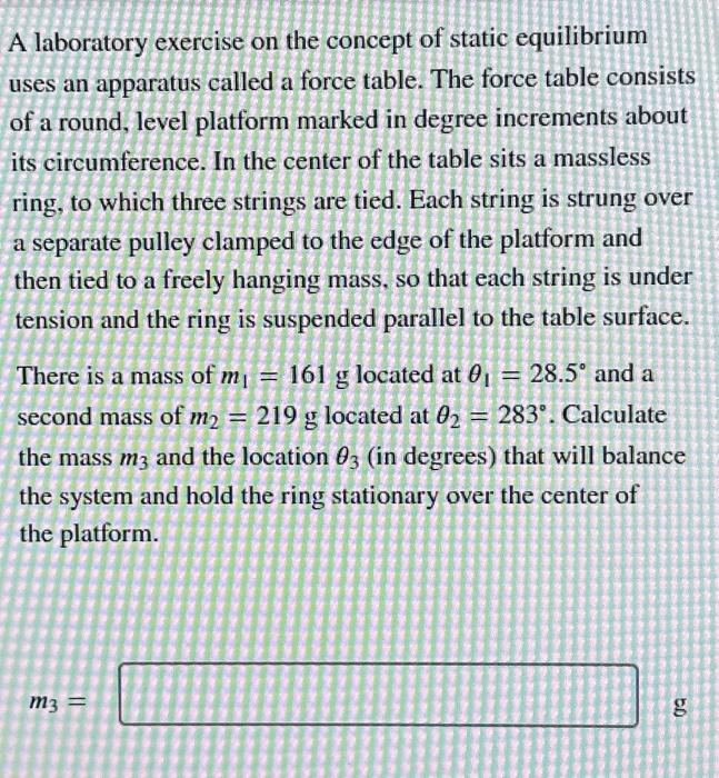 Solved A laboratory exercise on the concept of static | Chegg.com