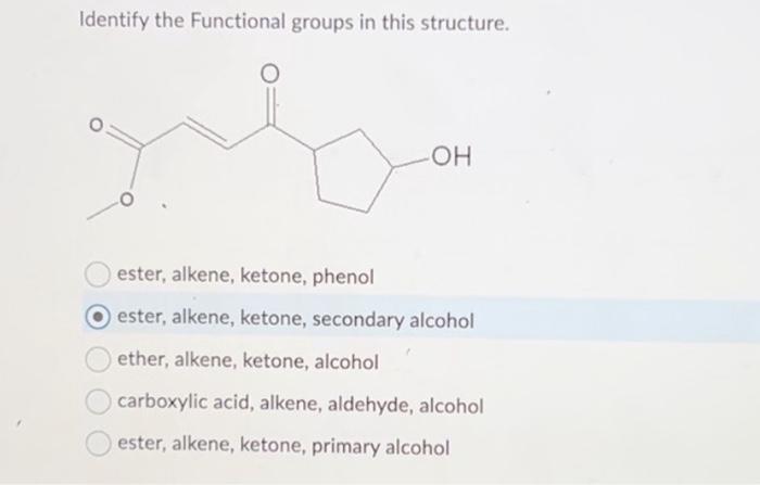 Solved Identify the Functional groups in this structure. | Chegg.com