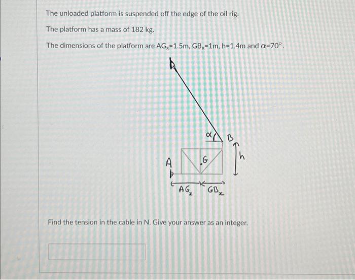 Solved The unloaded platform is suspended off the edge of | Chegg.com