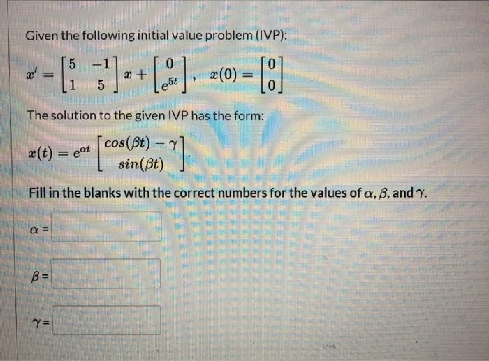 Solved Given the following initial value problem (IVP): - 2+ | Chegg.com