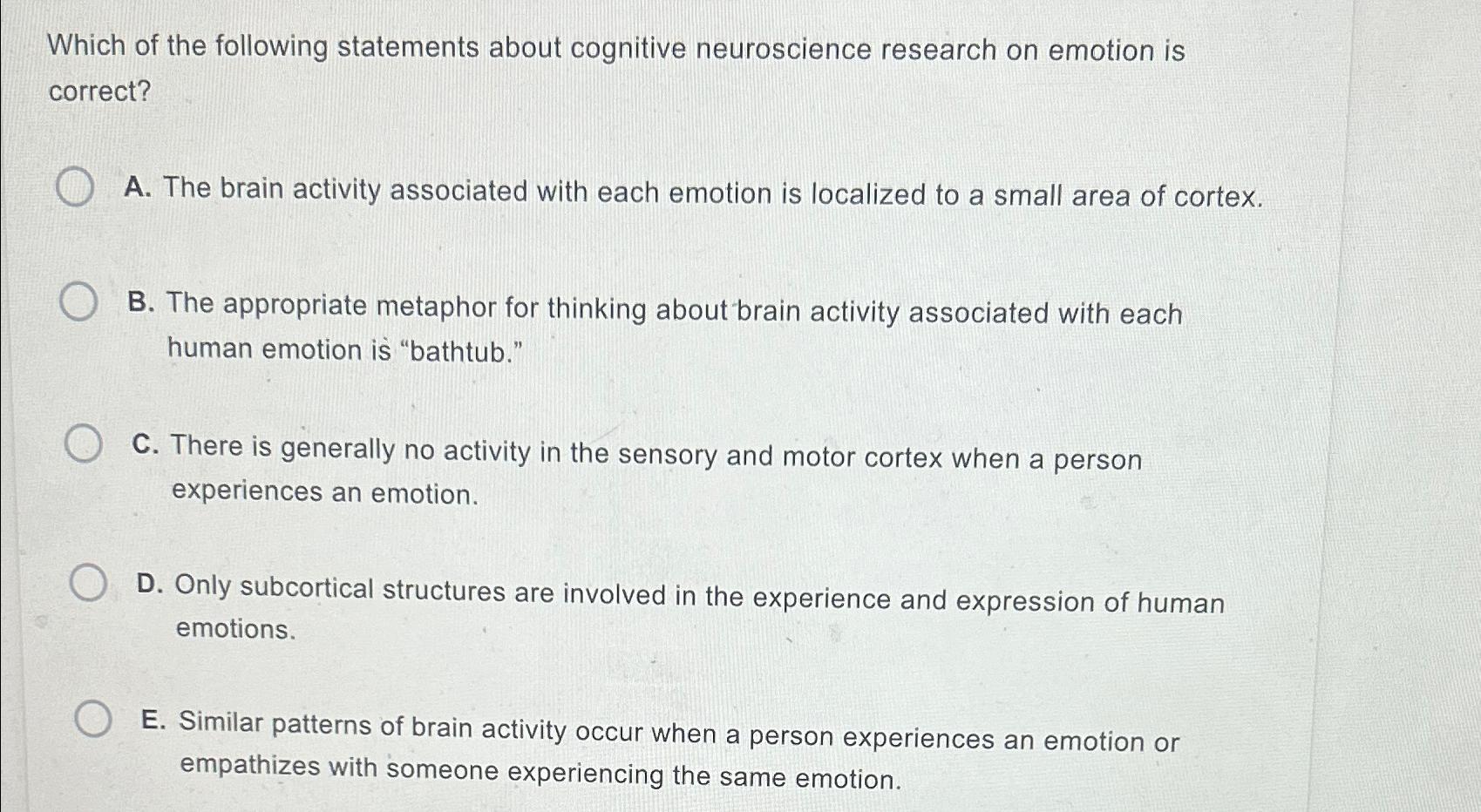 Solved Which of the following statements about cognitive | Chegg.com