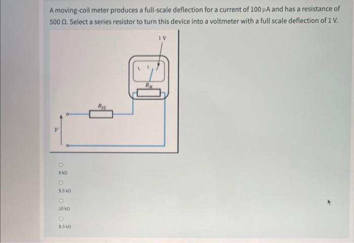 Solved A moving-coil meter produces a full-scale deflection | Chegg.com