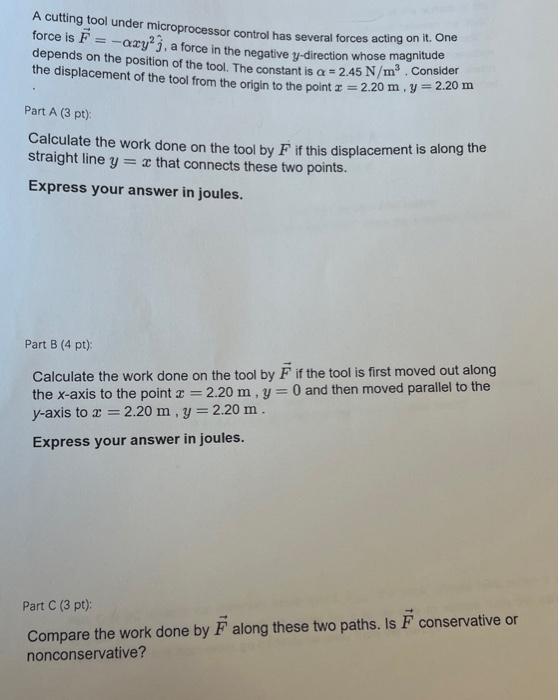 Solved A cutting tool under microprocessor control has | Chegg.com
