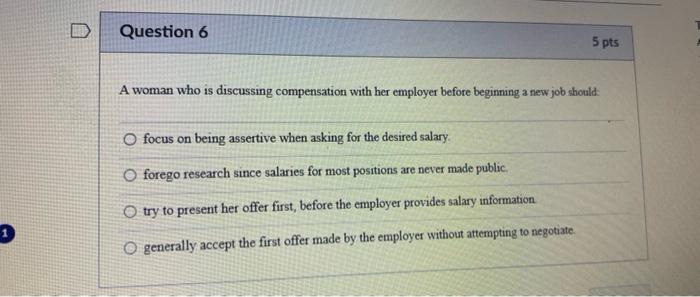 Solved A woman who is discussing compensation with her | Chegg.com