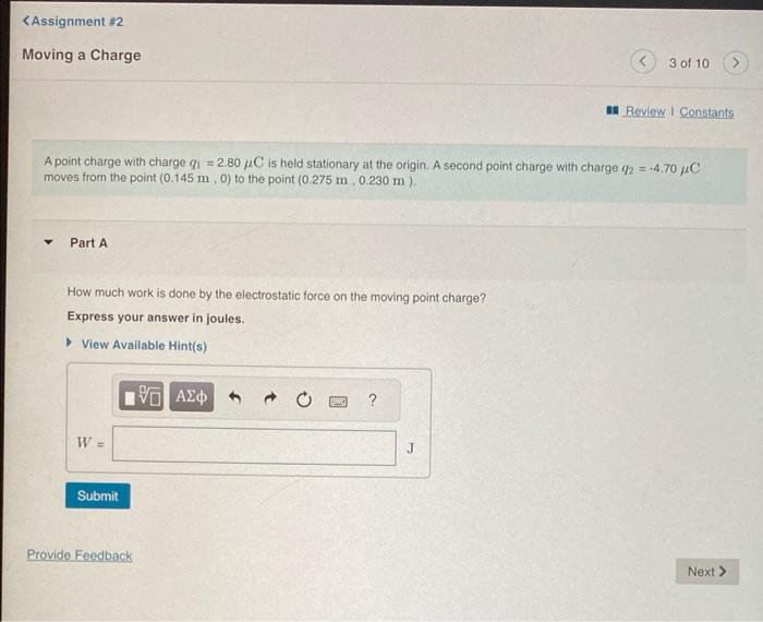 Solved A point charge with charge q1=2.80μC is held | Chegg.com