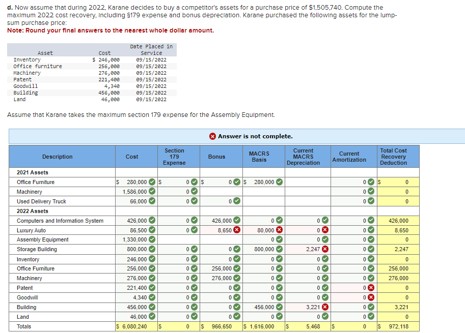 Solved d. ﻿Now assume that during 2022 , ﻿Karane decides to | Chegg.com