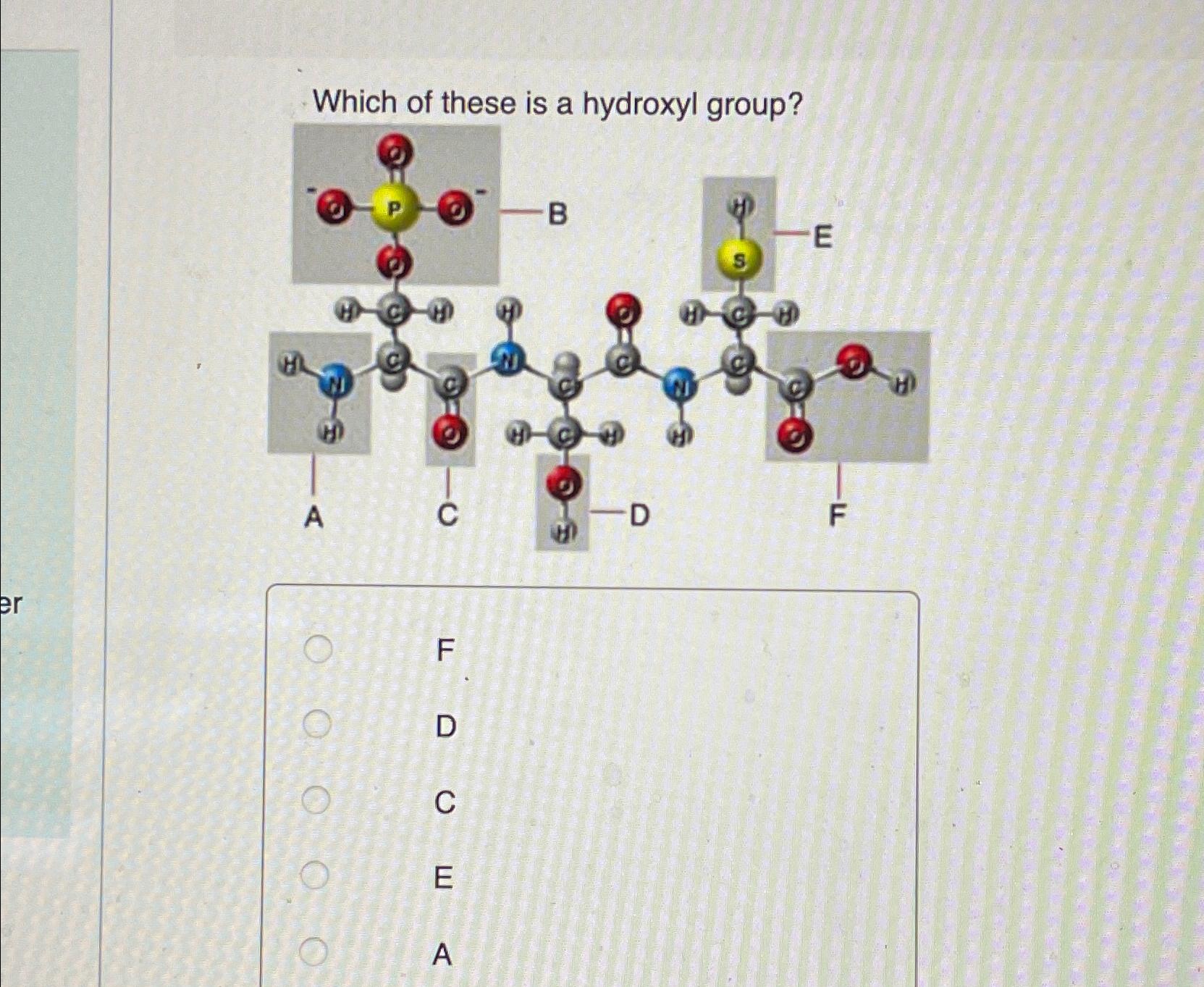 Solved Which Of These Is A Hydroxyl Groupfdcea