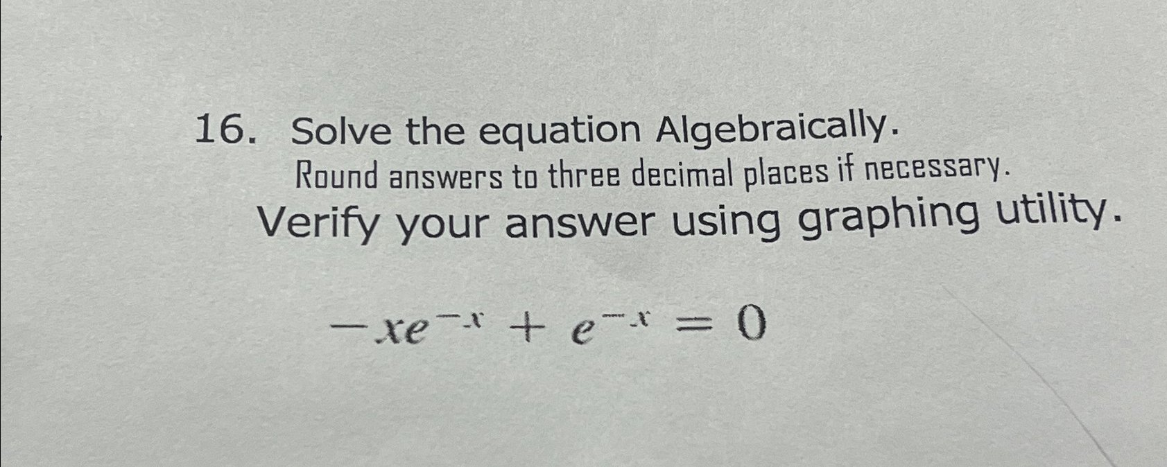 Solved Solve the equation Algebraically. Round answers to | Chegg.com