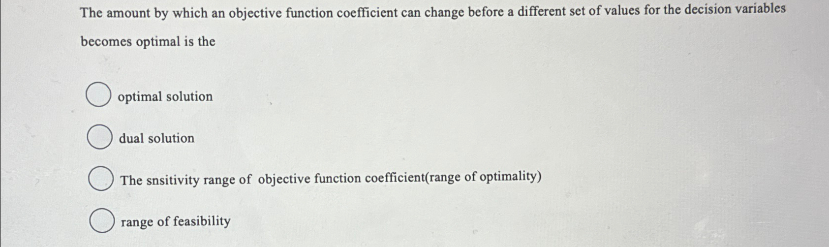 Solved The Amount By Which An Objective Function Coefficient 3477