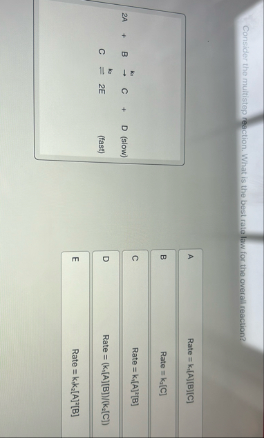 Solved Consider the multistep reaction. What is the best | Chegg.com
