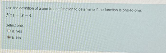 Solved Use the definition of a one-to-one function to | Chegg.com