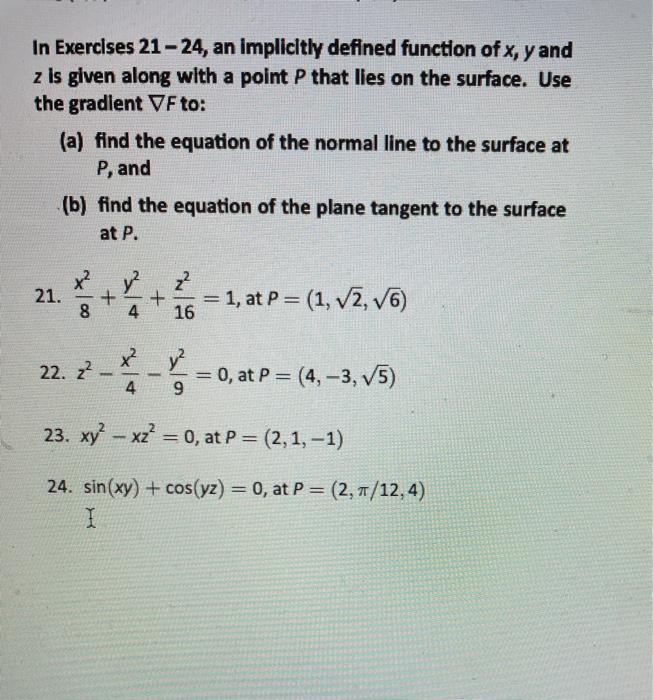 Solved In Exercises 21 - 24, an implicitly defined function | Chegg.com