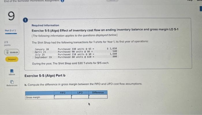 Solved Required information Exercise 5-5 (Algo) Effect of | Chegg.com