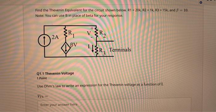 Solved Find the Thevenin Equivalent for the circuit shown | Chegg.com