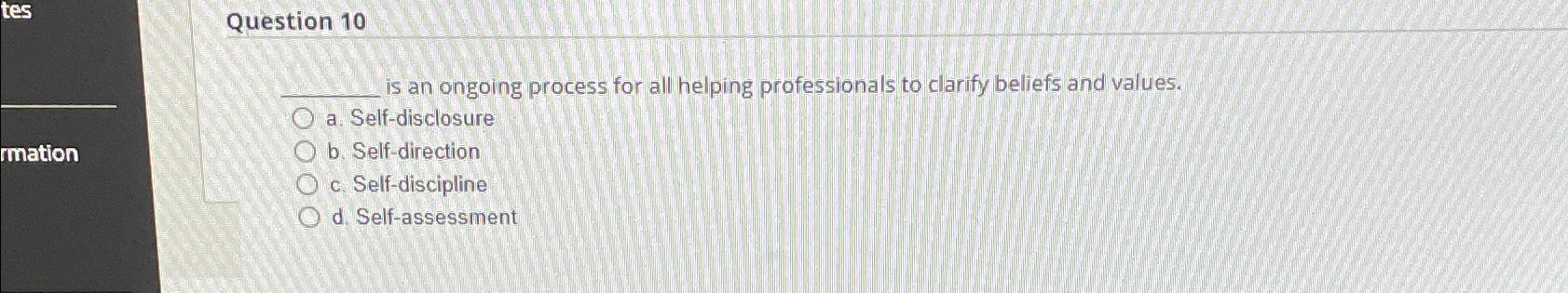 Solved Question 10is an ongoing process for all helping | Chegg.com